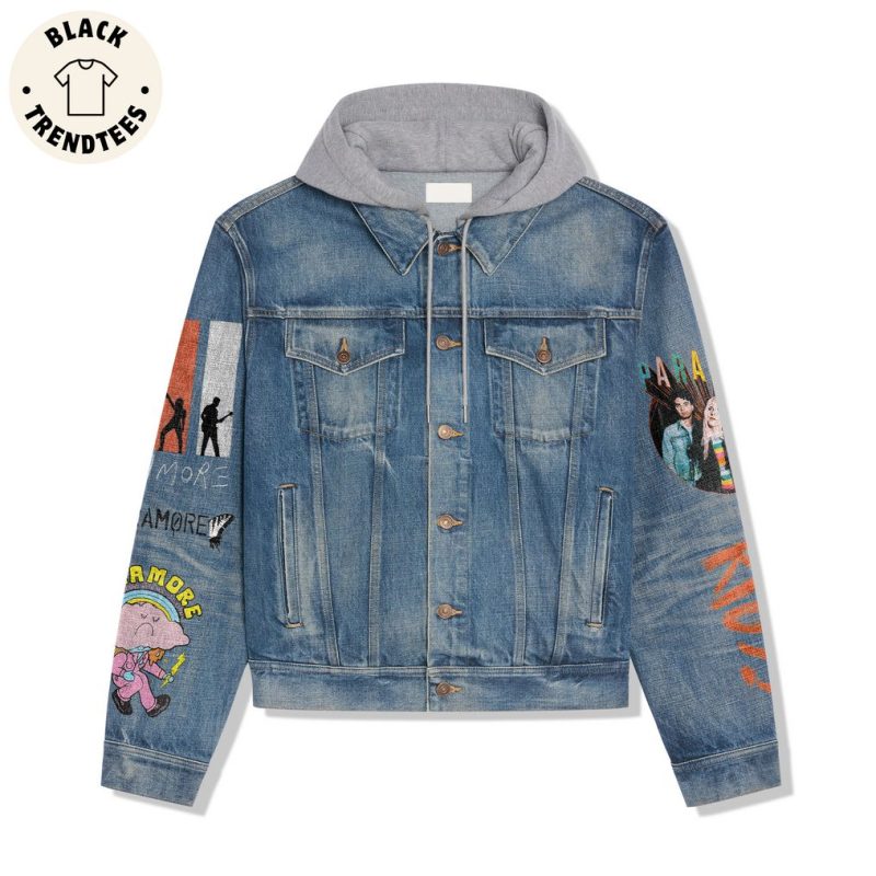 Paramore Rock Band Portrait Design Hooded Denim Jacket - Blacktrendtees